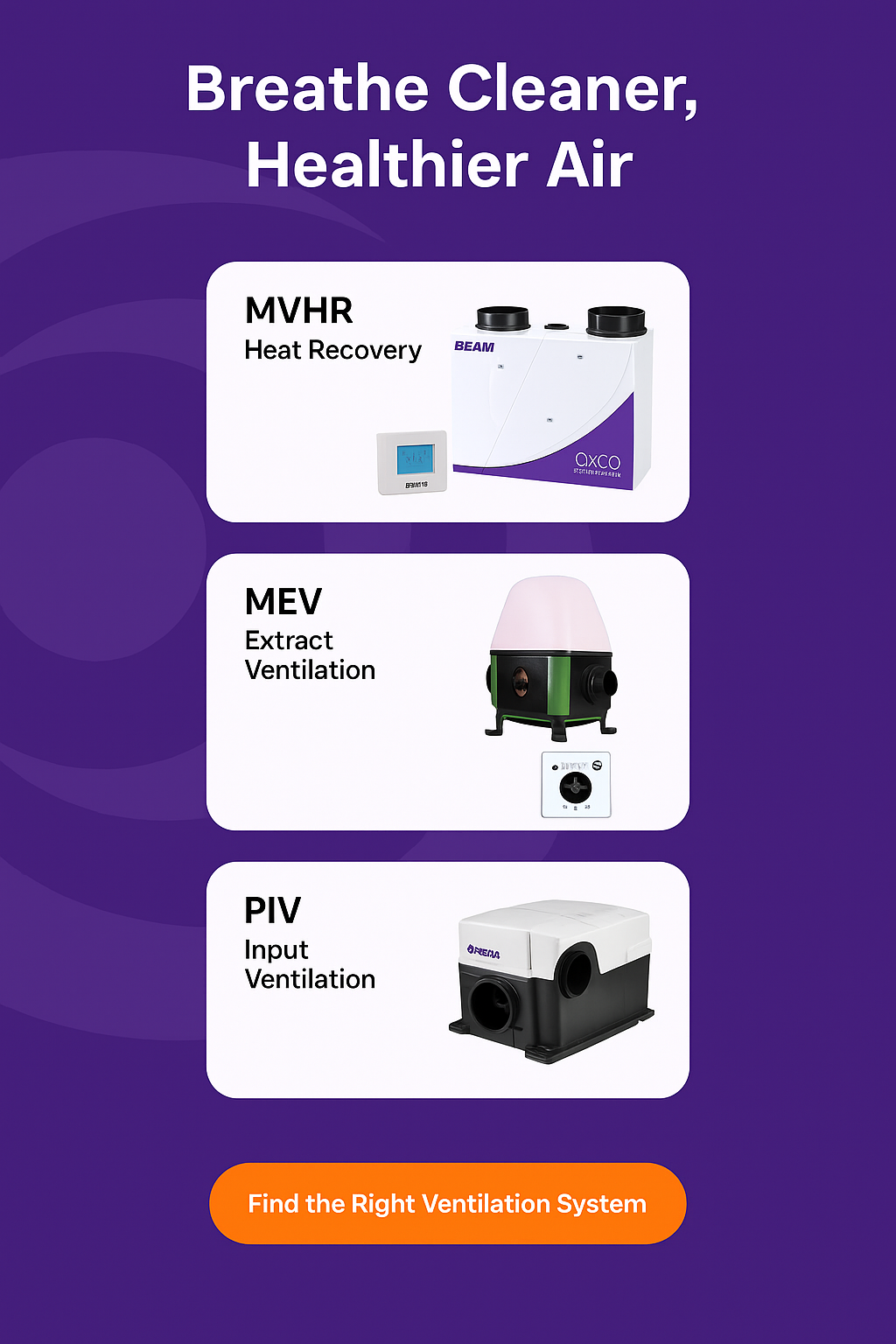 Shop Ventilation Units - MVHR, MEV & PIV | BEAM – Beam Vacuum ...